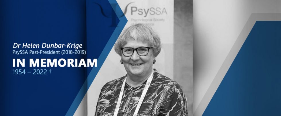 In Memorium: Dr Helen Dunbar-Krige (PsySSA Past-President) | PsySSA